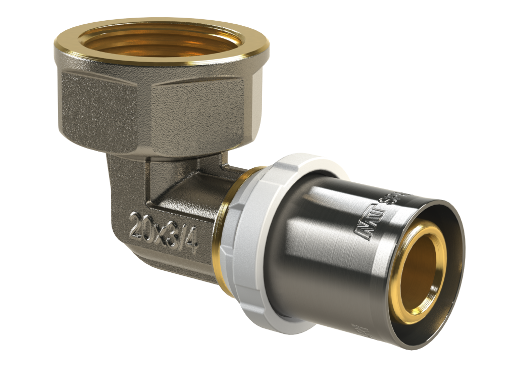 Pers knie binnendraad 1/2''x16mm - Toppex